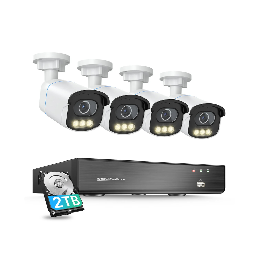 C186 5MP True Color Night Security System + 4K 8CH PoE NVR + 2TB Hard ...