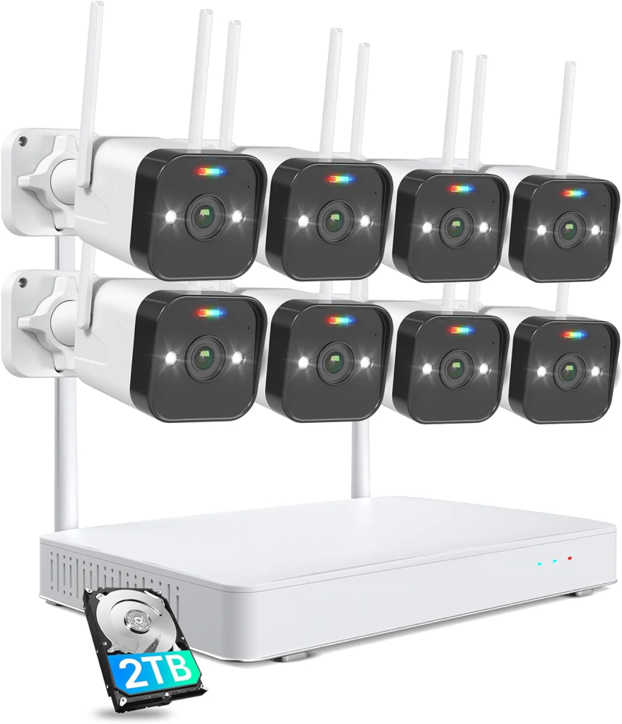 C188 4MP Wireless WiFi Security Camera System + Up to 8 Cameras + 2TB ...
